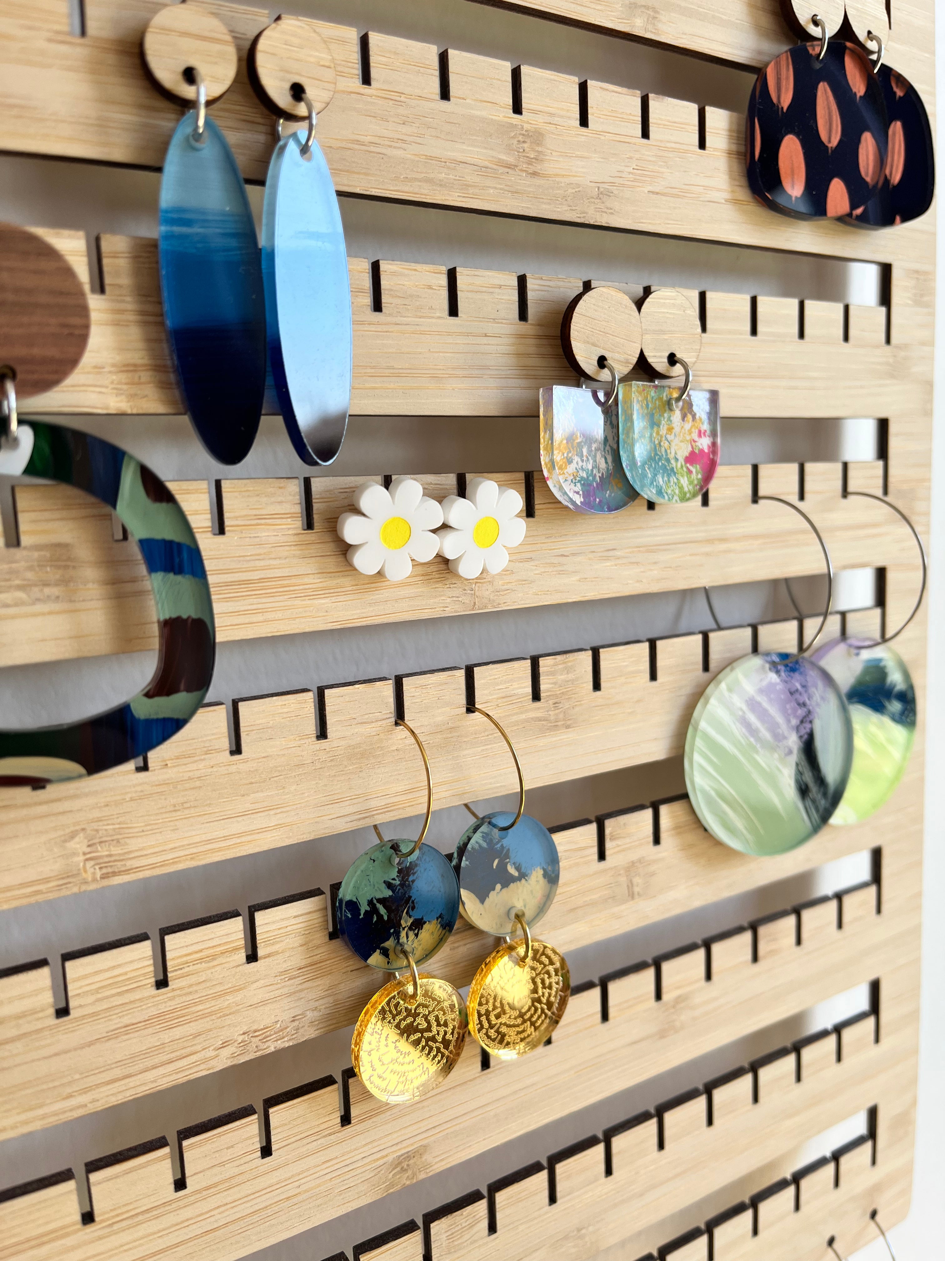 Large Hanging Earring Board – Bamboo | By Liv